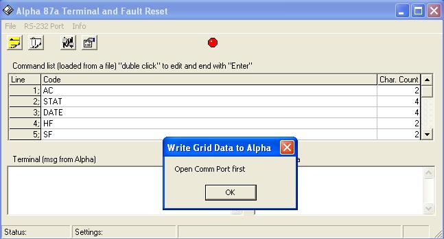 Alpha 87a Terminal Program